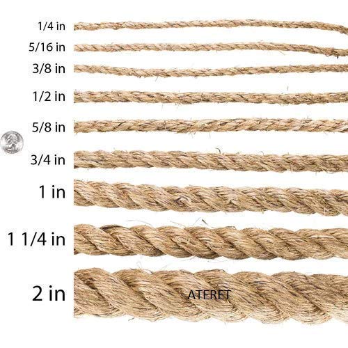 ATERET Twisted ProManila - UnManila Rope I 1 inch x 25 feet I 3 Strand Synthetic Polypropylene Rope I Multipurpose, Lightweight, Weather-Resistant Cord for Decor, Landscaping & DIY Projects