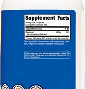 Nutricost Magnesium Glycinate 420mg, 240 Capsules - 120 Servings, Non-GMO, Gluten Free, Vegetarian Friendly