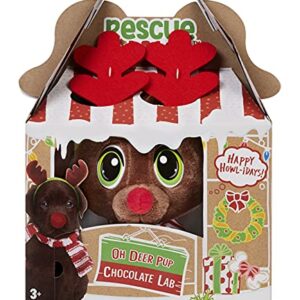 Little Tikes Rescue Tales Holiday Pup Reindeer, Soft Plush Stuffed Animal Toy, Adoption Tag & Certificate, Doghouse Playset for Kids, Pet Toys for Girls & Boys Ages 3 4 5