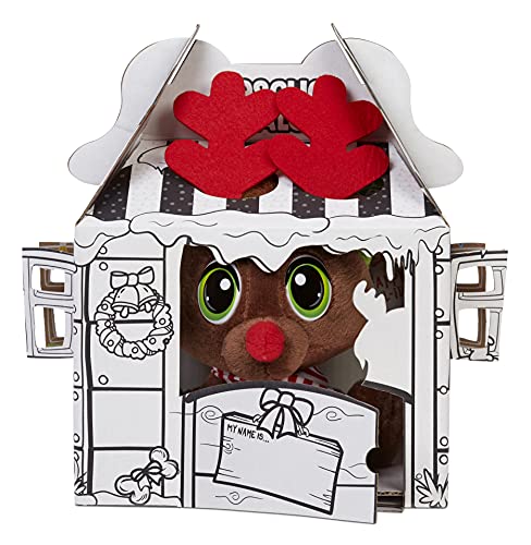 Little Tikes Rescue Tales Holiday Pup Reindeer, Soft Plush Stuffed Animal Toy, Adoption Tag & Certificate, Doghouse Playset for Kids, Pet Toys for Girls & Boys Ages 3 4 5