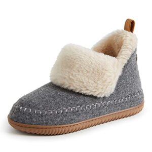 dearfoams alpine women's moritz bootie slipper, grey, x-large