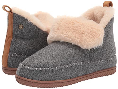 Dearfoams Alpine Women's Moritz Bootie Slipper, Grey, X-Large