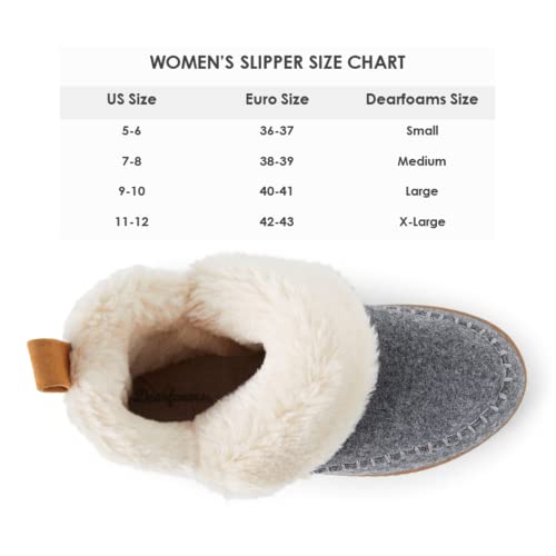 Dearfoams Alpine Women's Moritz Bootie Slipper, Grey, X-Large