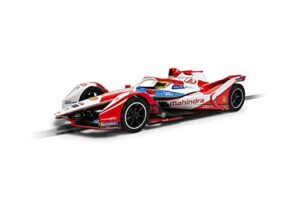 scalextric fomula e spark srt05e mahindra racing 1:32 slot race car c4285, red & gray