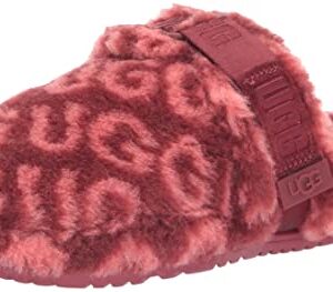 UGG Men's Fluff IT POP Slipper, RED Wine/Terracotta, 9