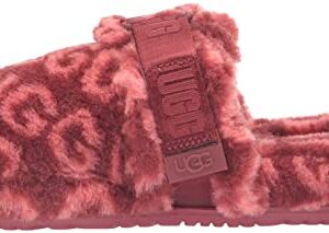 UGG Men's Fluff IT POP Slipper, RED Wine/Terracotta, 9