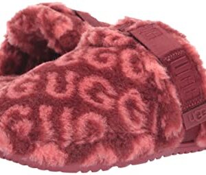 UGG Men's Fluff IT POP Slipper, RED Wine/Terracotta, 9