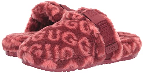 UGG Men's Fluff IT POP Slipper, RED Wine/Terracotta, 9