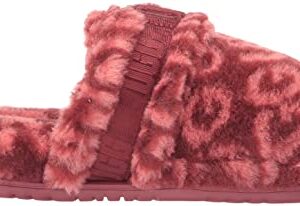 UGG Men's Fluff IT POP Slipper, RED Wine/Terracotta, 9