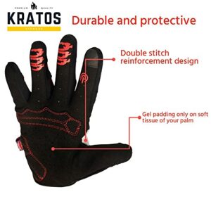 Kratos Anti-Slip Cycling Gloves for Men and Women, Touchscreen Breathable Bicycle Gloves| Mountain Bike Gloves for BMX ATV MTB Riding, Road Racing, Bicycle, Boating.