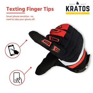 Kratos Anti-Slip Cycling Gloves for Men and Women, Touchscreen Breathable Bicycle Gloves| Mountain Bike Gloves for BMX ATV MTB Riding, Road Racing, Bicycle, Boating.