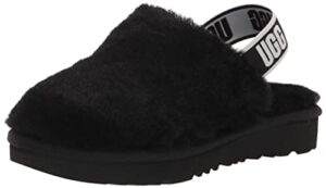 ugg girls k fluff yeah clog slipper, black, 6 big kid