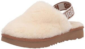 ugg girls k fluff yeah clog slipper, natural, 6 big kid