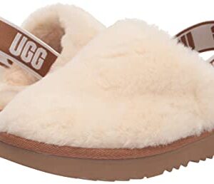 UGG Girls K Fluff Yeah Clog Slipper, Natural, 6 Big Kid