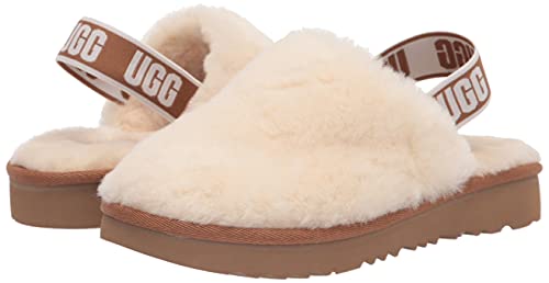 UGG Girls K Fluff Yeah Clog Slipper, Natural, 6 Big Kid