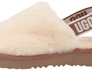 UGG Girls K Fluff Yeah Clog Slipper, Natural, 6 Big Kid