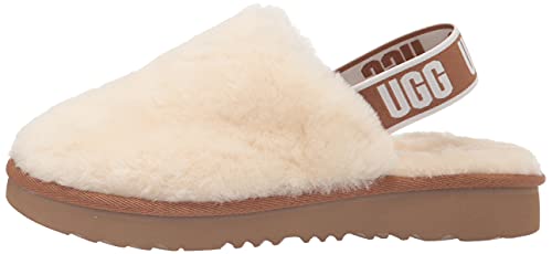 UGG Girls K Fluff Yeah Clog Slipper, Natural, 6 Big Kid