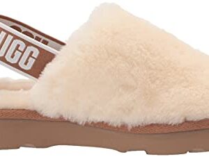 UGG Girls K Fluff Yeah Clog Slipper, Natural, 6 Big Kid