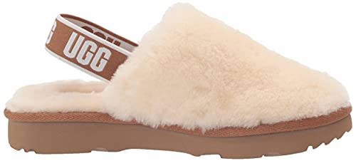 UGG Girls K Fluff Yeah Clog Slipper, Natural, 6 Big Kid