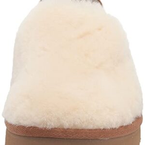 UGG Girls K Fluff Yeah Clog Slipper, Natural, 6 Big Kid