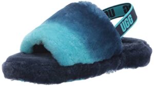 ugg k fluff yeah gradient slipper, blue combo, 5 us unisex big kid