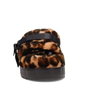 UGG Women's FLUFFITA Panther Print Slipper, Butterscotch, 5