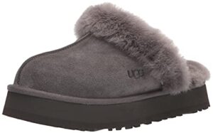 ugg women's disquette slipper, charcoal, 8