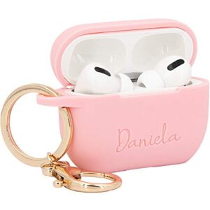 personalized compatible with airpods pro case with keychain custom name silicon protective cover for women gift