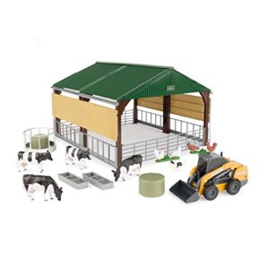 1/32 case skidsteer, livestock and shed set 47251