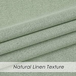 Melodieux Linen Green Blackout Curtains 84 Inches Long for Bedroom, Living Room Darkening Thermal Insulated Farmhouse Burlap Grommet Drapes, 42 x 84 Inch, 2 Panels