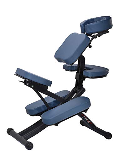 Master Massage Rio Portable Massage Chair - Royal Blue, Lightweight 24 lbs, Aluminum Foldable Frame, Fully Adjustable