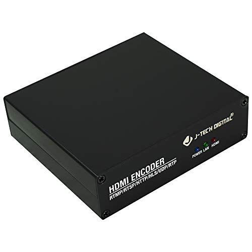 J-Tech Digital H.264 IPTV HDMI Video Encoder 1080P 60Hz for Live Stream Broadcast on YouTube, Facebook, Twitch, Supports RTSP, RTP, RTMPS, RTMP, HTTP, UDP, ONVIF Control App Available, Audio in