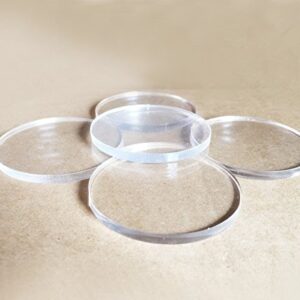 MEYA Set of 20pcs Clear Acrylic Discs, Plexiglass Laser Cut Round Circle 1/8" (2.25")