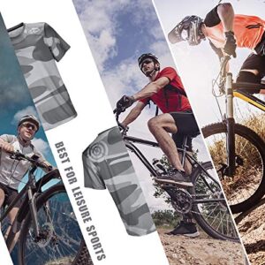 Mens Mountain Bike Jersey Short Sleeve MTB Shirts Moisture-Wicking and Skin-Friendly