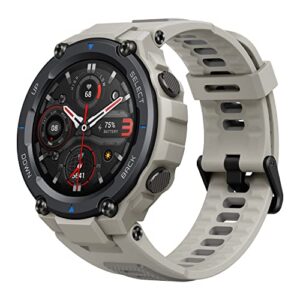 amazfit t-rex pro smart watch for men rugged outdoor gps fitness watch, 15 military standard certified, 100+ sports modes, 10 atm water-resistant, 18 day battery life, blood oxygen monitor, gray