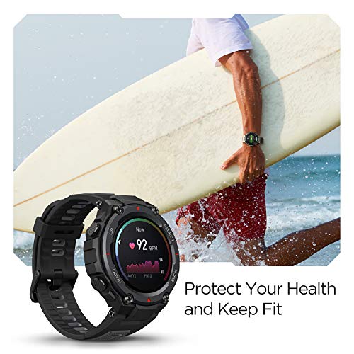 Amazfit T-Rex Pro Smart Watch for Men Rugged Outdoor GPS Fitness Watch, 15 Military Standard Certified, 100+ Sports Modes, 10 ATM Water-Resistant, 18 Day Battery Life, Blood Oxygen Monitor, Gray