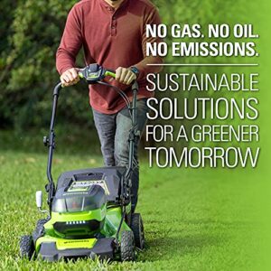 Greenworks 48V (2 x 24V) 20" Brushless Cordless Push Lawn Mower, (2) 4.0Ah USB Batteries (USB Hub) and Dual Port Rapid Charger Included