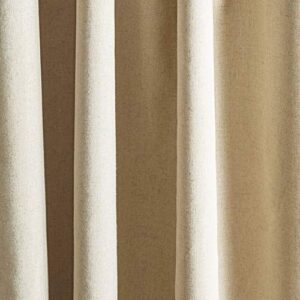 MARTHA STEWART Lido Linen Blackout Foam Lined Rod Pocket/Back Tab Window Curtain Panel Pair, 95", Linen