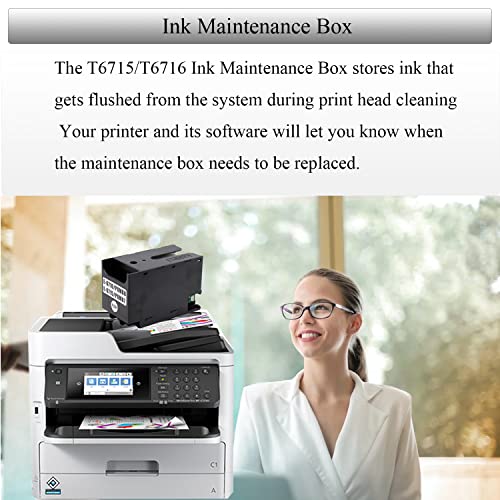 T6715 T6716 Ink Maintenance Box Remanufactured for Workforce Pro ET-8700 WF-C5790 WF-C529R WF-C579R WF-M5299 WF-M5799 WF-C5710 WF-C5290 C5210 WF4720 WF4730 WF4740 WF4734 EC4020 EC4030 EC4040 Printer