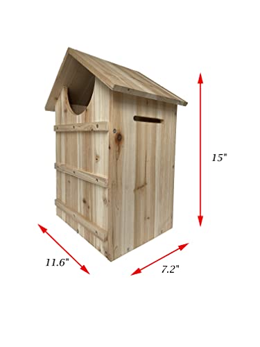 Sundia Screech Saw Whet Owl Kestrel Flicker Barn Large Big Bird Nesting Wooden Box Resident Habitant House (D100)