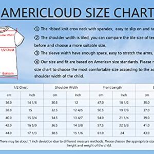 AMERICLOUD Kids Short Sleeve T-Shirt Youth Soft Tee Crewneck Cotton T Shirts for Boys and Girls Size 3-12 Years(Green-L)