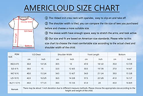 AMERICLOUD Kids Short Sleeve T-Shirt Youth Soft Tee Crewneck Cotton T Shirts for Boys and Girls Size 3-12 Years(Green-L)