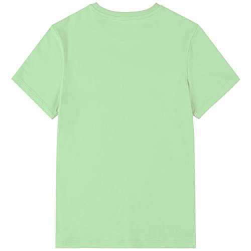 AMERICLOUD Kids Short Sleeve T-Shirt Youth Soft Tee Crewneck Cotton T Shirts for Boys and Girls Size 3-12 Years(Green-L)