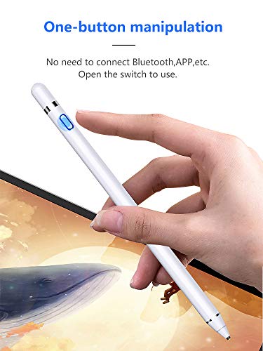 Stylus Pens for Touch Screens, Fine Point Stylus Compatible with Touch Screens, Tablet Pen for Precise Writing & Drawing, Digital Pencil for i-Pad/Smart Phones and Other Tablets (White)