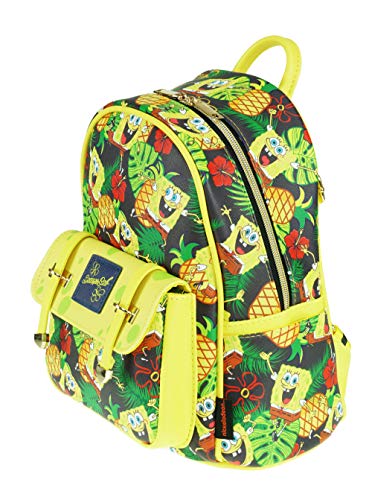 KBNL SpongeBob 11" Faux Leather Mini Backpack - A21036 Multicolor