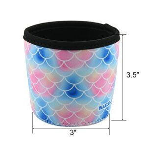 4 Pack Ice Cream Pint Size Ice Cream Sleeves Neoprene Cover with Spoon Holder Cover (Plant+Fish scales)