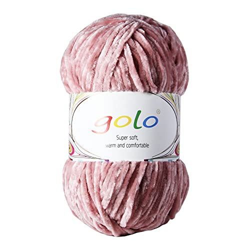 golo Chenille Yarn for Baby Blanket Yarn 3.5 oz Soft Chenille Yarn for Hand Knitting (3.0oz, Pink-2)