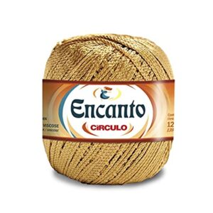 Encanto Yarn by Circulo – 100% Viscose (Pack of 1 Ball) – 3.52 oz, 140 yds – Light Worsted - Color 7577 Honey