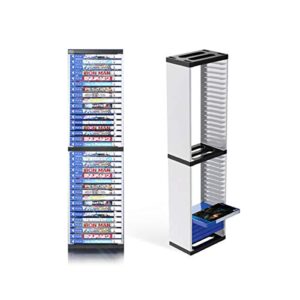 nargos video game storage stand tower for ps5/ ps4/ ps3/ xbox series s & x/xbox one game, universal game disc holder vertical stand organizer tower