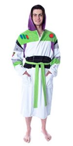 disney men's toy story buzz lightyear costume ultra-soft fleece plush hooded robe bathrobe (2x/3x)